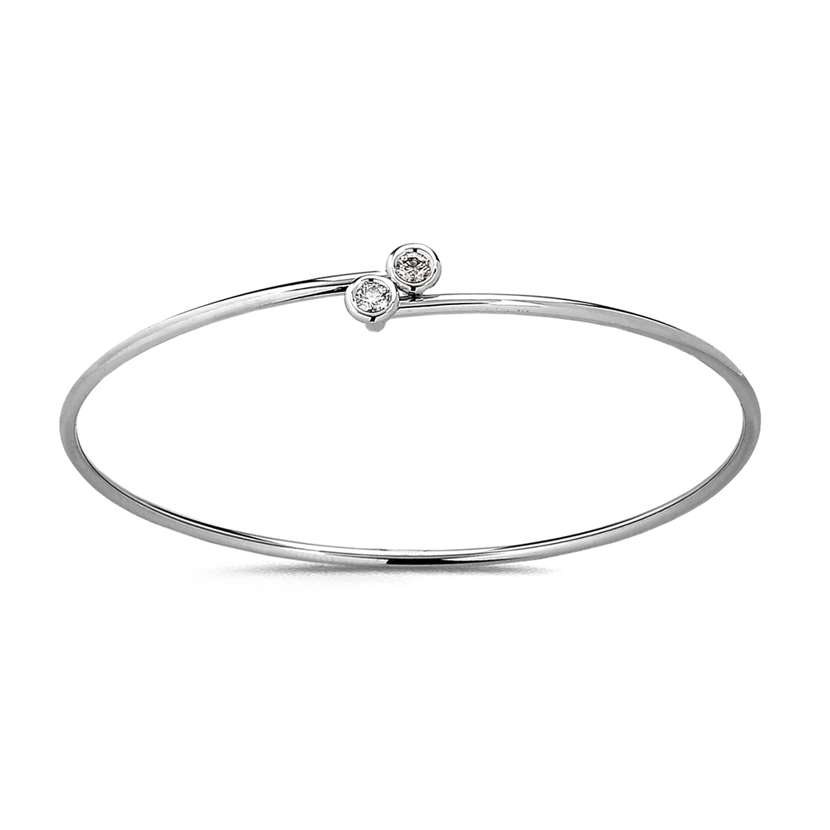 18ct White Gold Flexi Bangle with Diamonds - Hancocks Jewellers