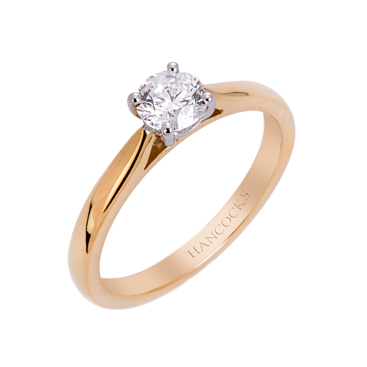 E Colour Brilliant Cut Diamond Ring in Yellow Gold - Hancocks Jewellers