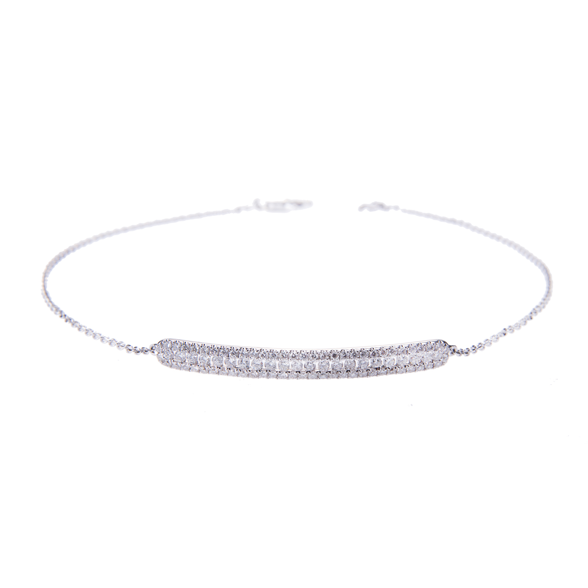 White Gold pave Diamond Bar Bracelet | Hancocks Jewellers