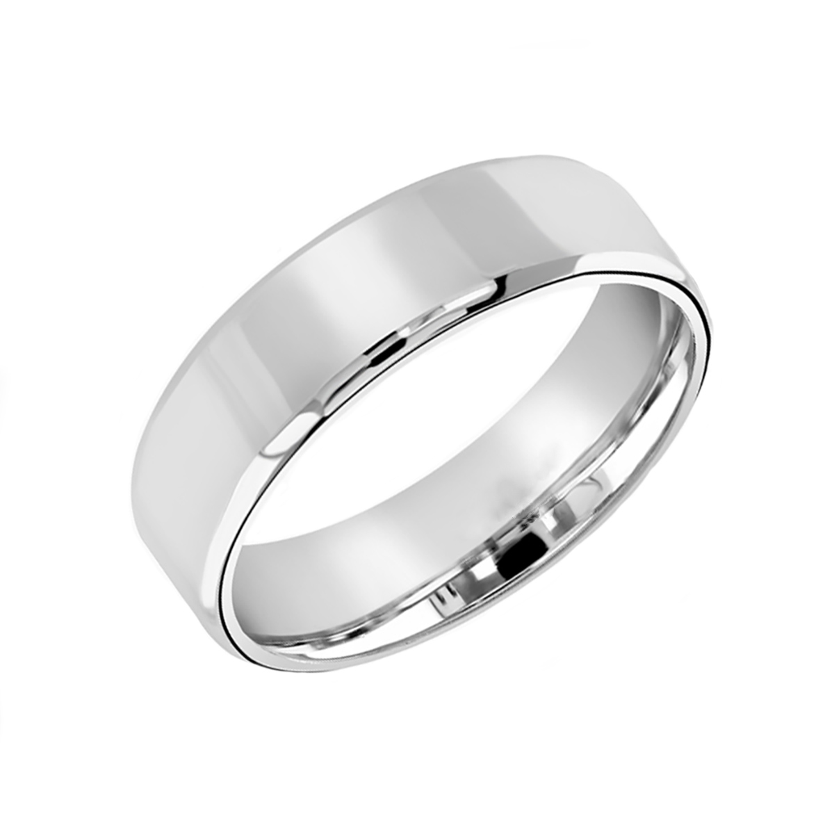 Platinum Flat Bevelled Edge Wedding Ring - Hancocks Jewellers