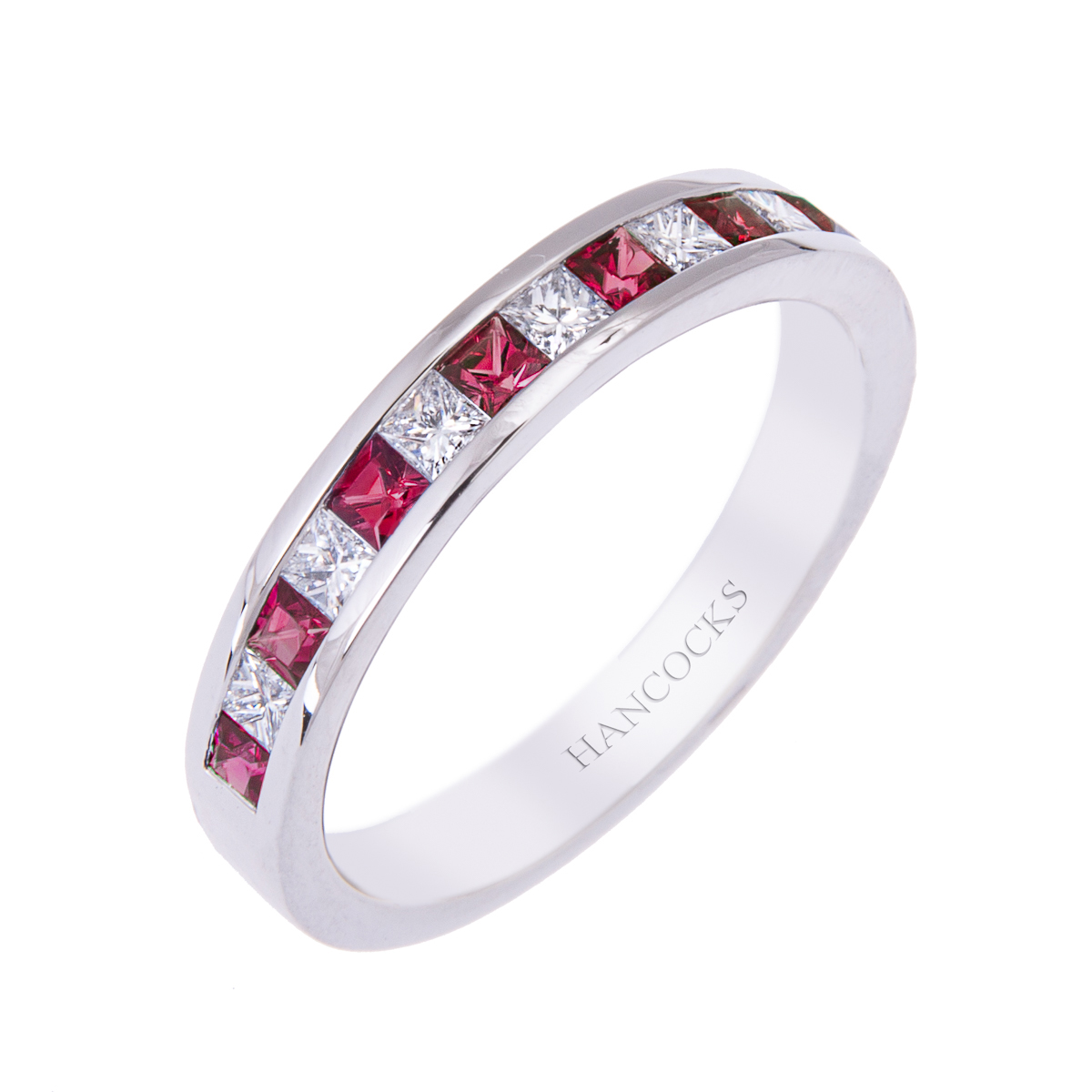 Platinum Ruby and Diamond Channel Set Ring | Hancocks Jewellers