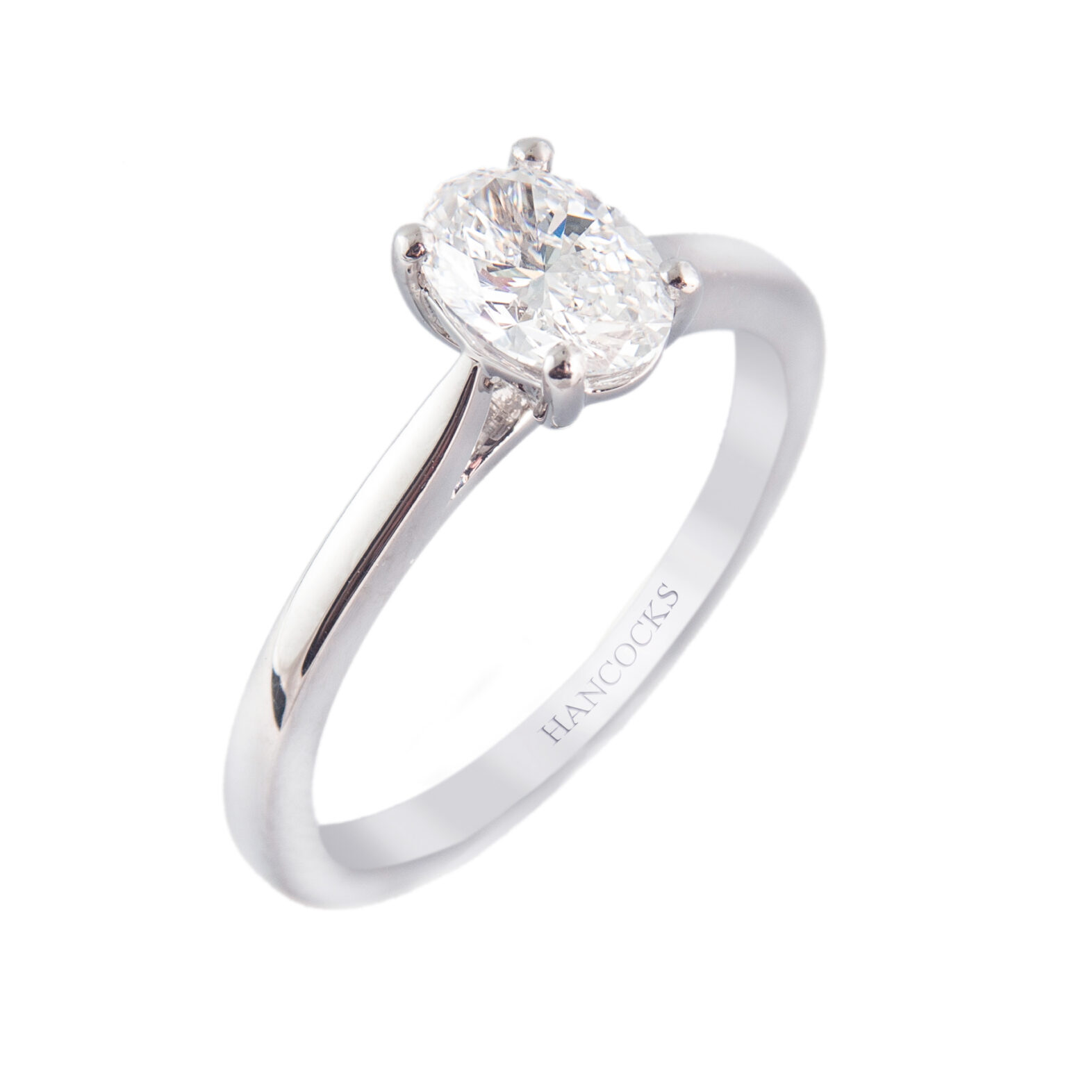 Platinum Oval Cut Diamond Ring | Hancocks Jewellers