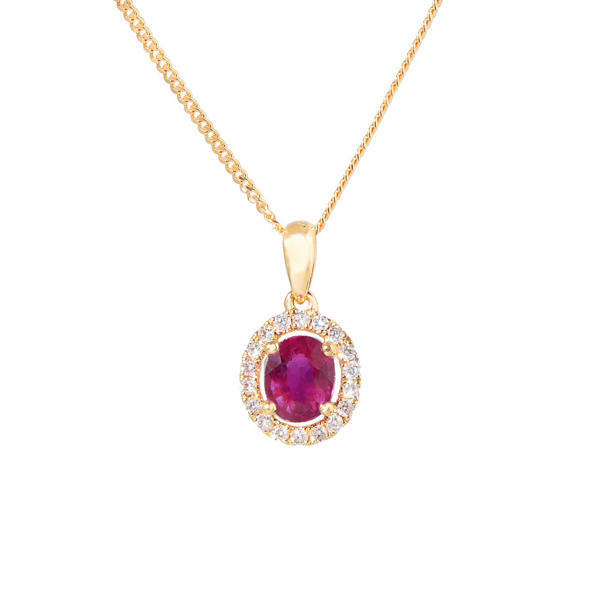 Oval Ruby Pendant in 18ct Yellow Gold | Hancocks Jewellers