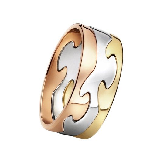 Georg Jensen 18 carat gold three colour section Fusion Rings- 3546025 ...
